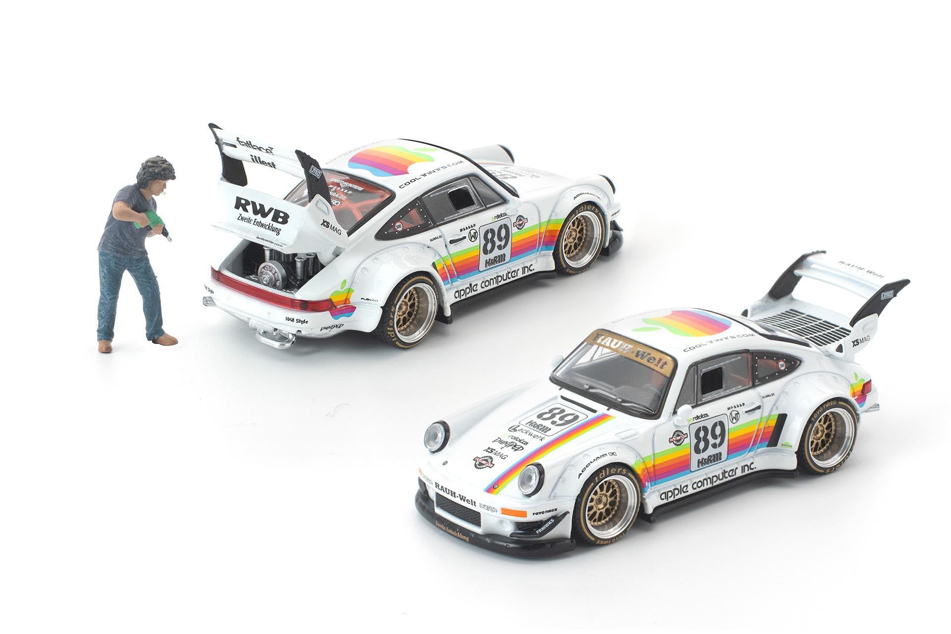 Pop Race Porsche 930 RWB Apple Computer with Figure – Downskale